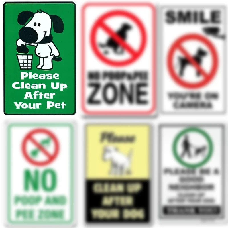 Please Pay Attention To The Metal Plate Sign No Dog Poop Sign Outdoor ...