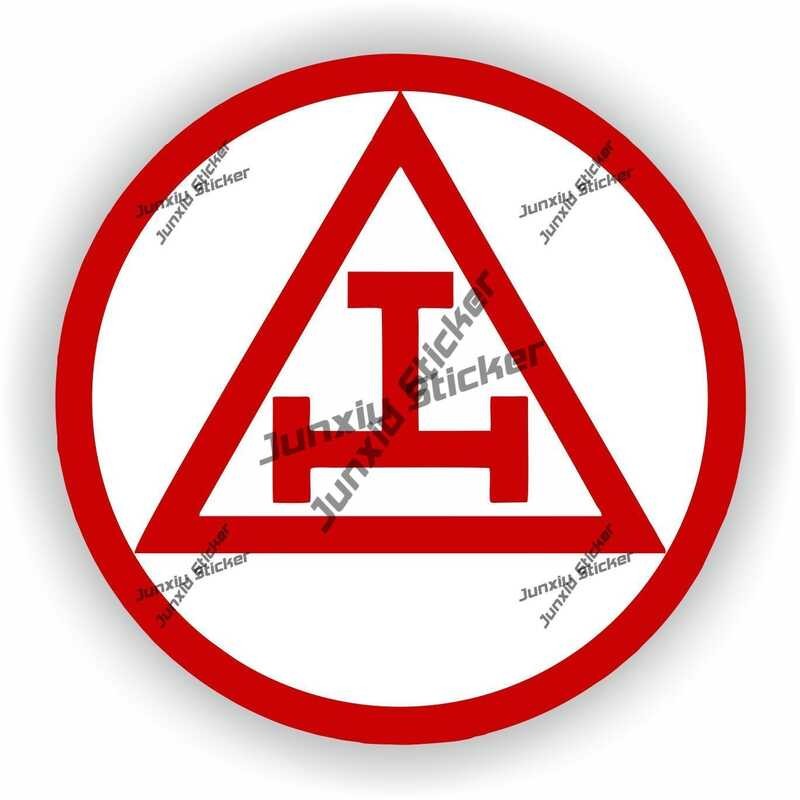Emblem Φ Masonic Red Round Freemasonry Sticker Decal Para Sa Car Bike ...