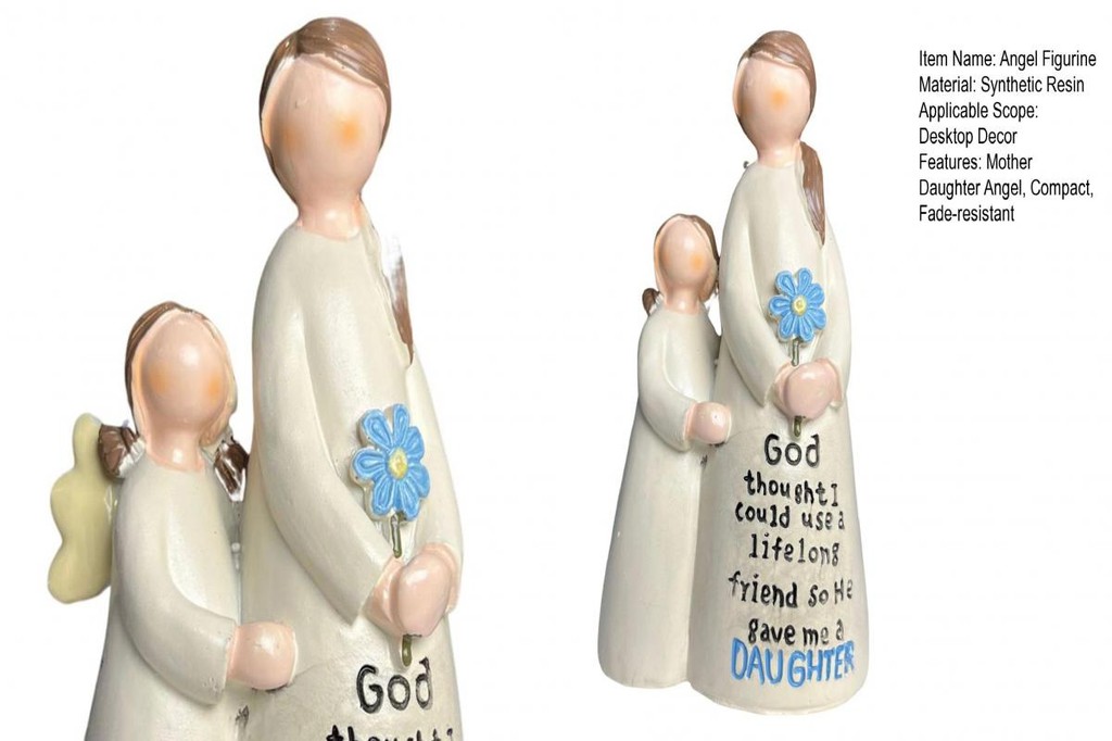 RC~ Office Desk Decor Angel Statue Resin Material Angel Figurine Mother ...