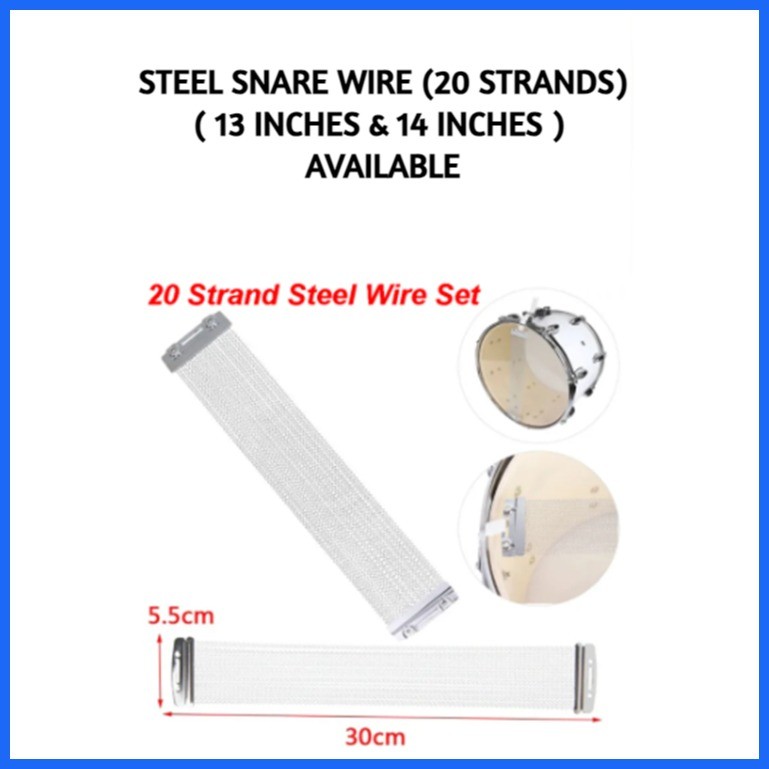 ⛅ Steel Snare Wire 20 Strand ( 2 Sizes Available 13 Inch And 14 Inch ...