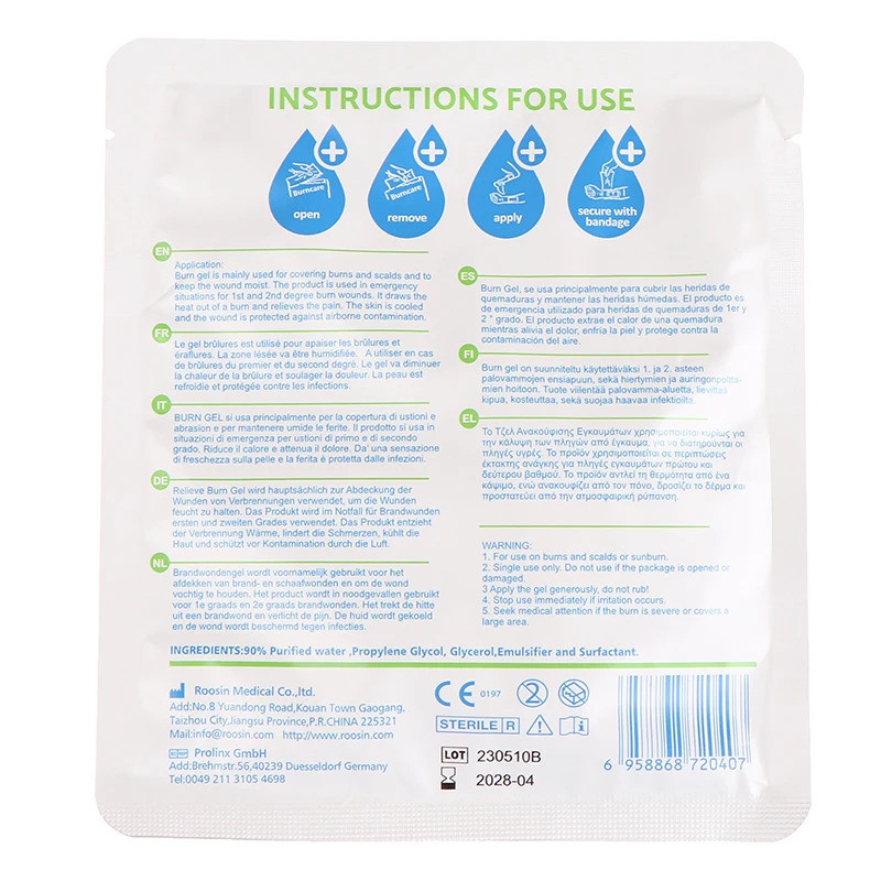 Medical Grade Hydrogel Burn Gel Dressing Bandage Patch For First Aid ...