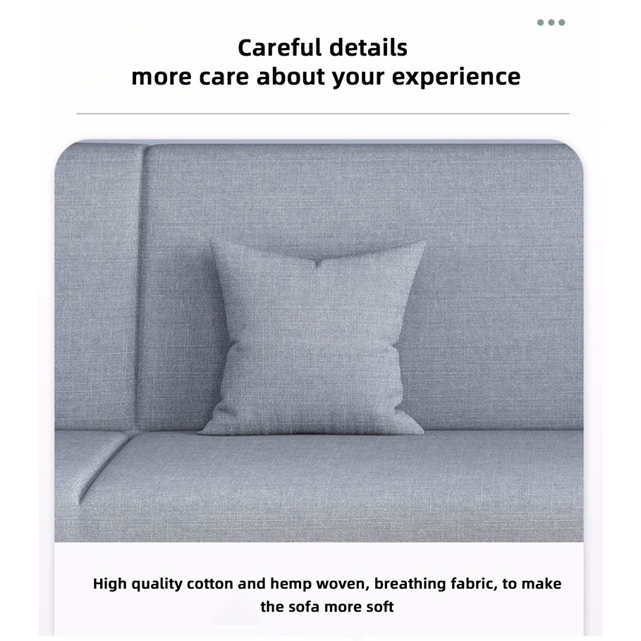 Fabric sofa folding dual lazy sofa bed length 120cm small living room ...