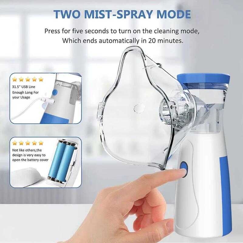 Handheld Nebulizer Rechargeable Asthma Inhaler Ultrasonic Spray ...