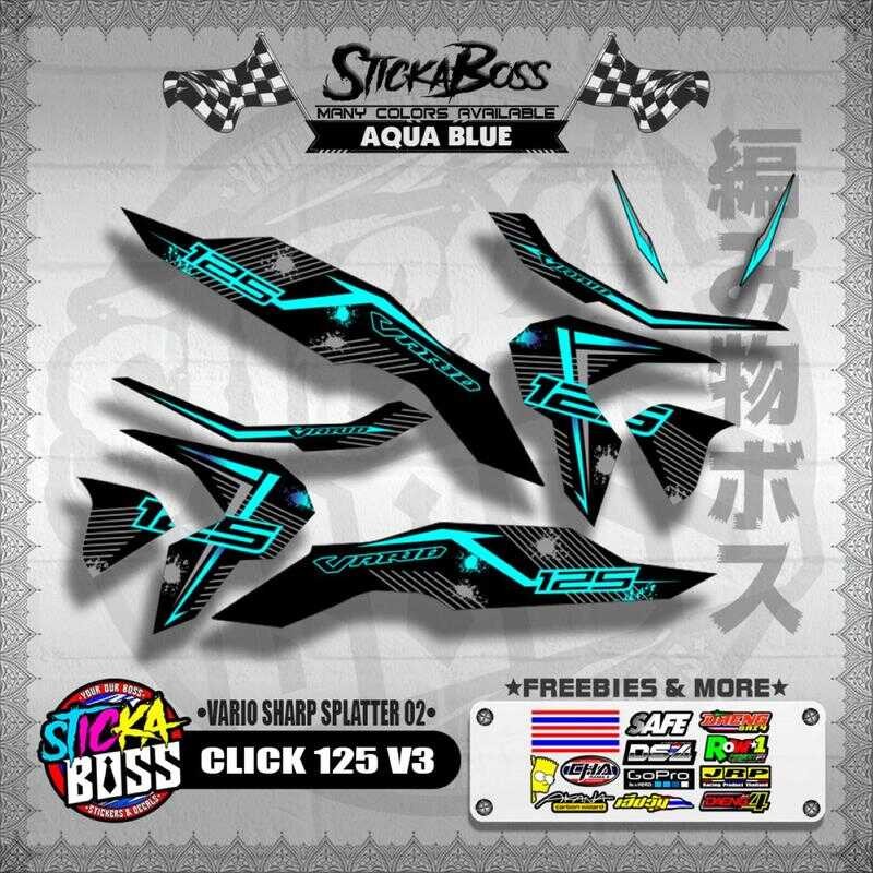 CLICK 125 V3 DECALS ( VARIO SHARP SPLATTER 02 )[Premium GLOSSY ...