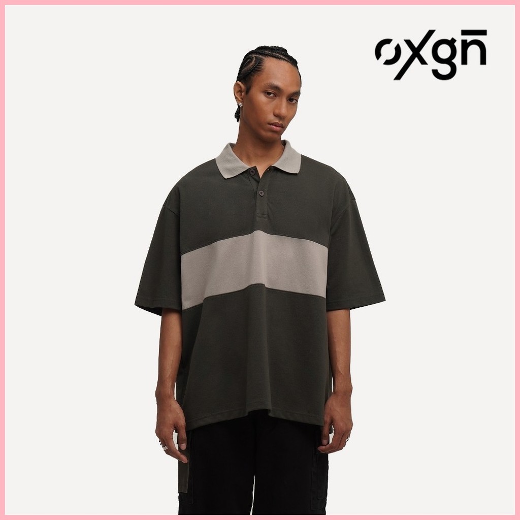 OXGN Rugger Oversized Polo For Men (Thyme) | Shopee Philippines