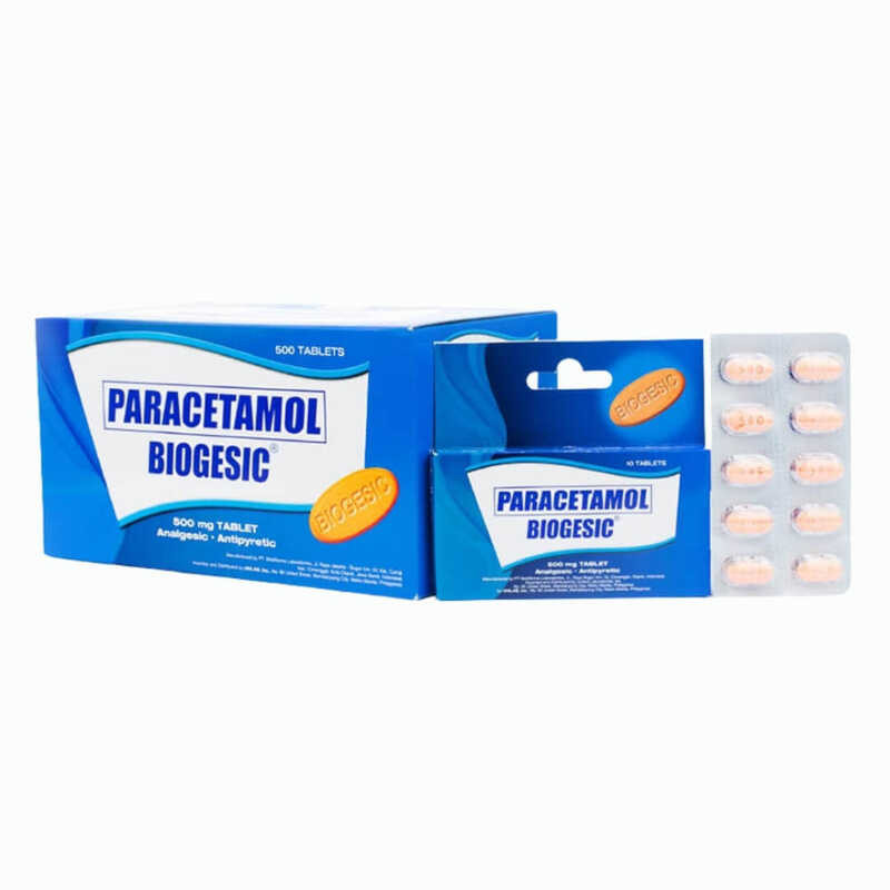 Unilab Biogesic 1 Tablet - 500Mg Paracetamol For Headache And Fever ...