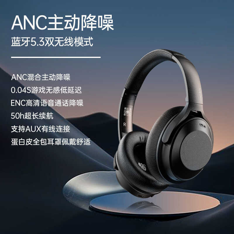 Fingertime Headset ANC Active Noise Cancelling Wireless Bluetooth ...