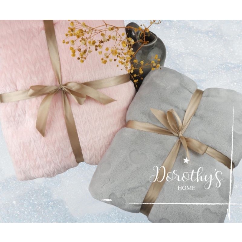 Textured Premium Microplush Fleece Blanket, Double Size | Shopee ...