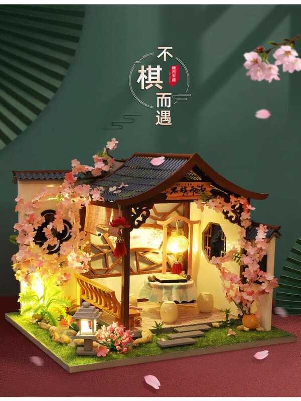 M DIY Handmade Assembly Ancient Chinese Style Small Wooden Dollhouse ...