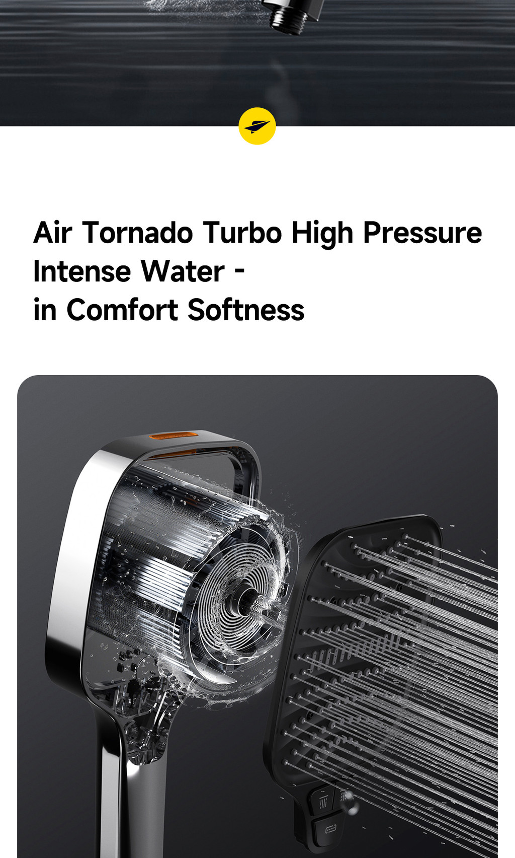 Deerma HS01 Shower Head High Pressure 7 Personalized Modes 150mm Wide ...