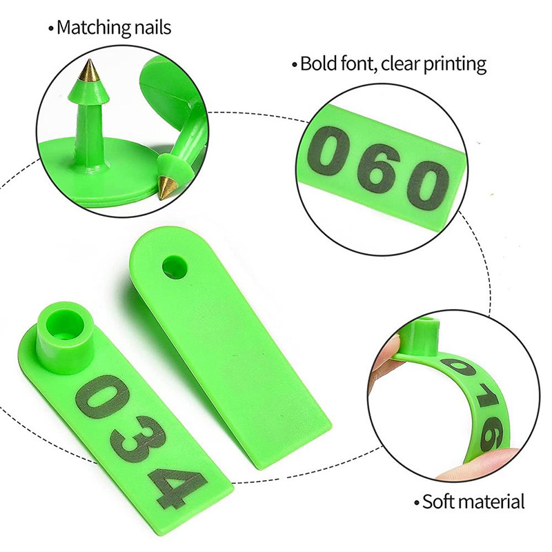 Livestock Animal Ear Tag Applicator Plier with Number 001-100 Ear Tags ...
