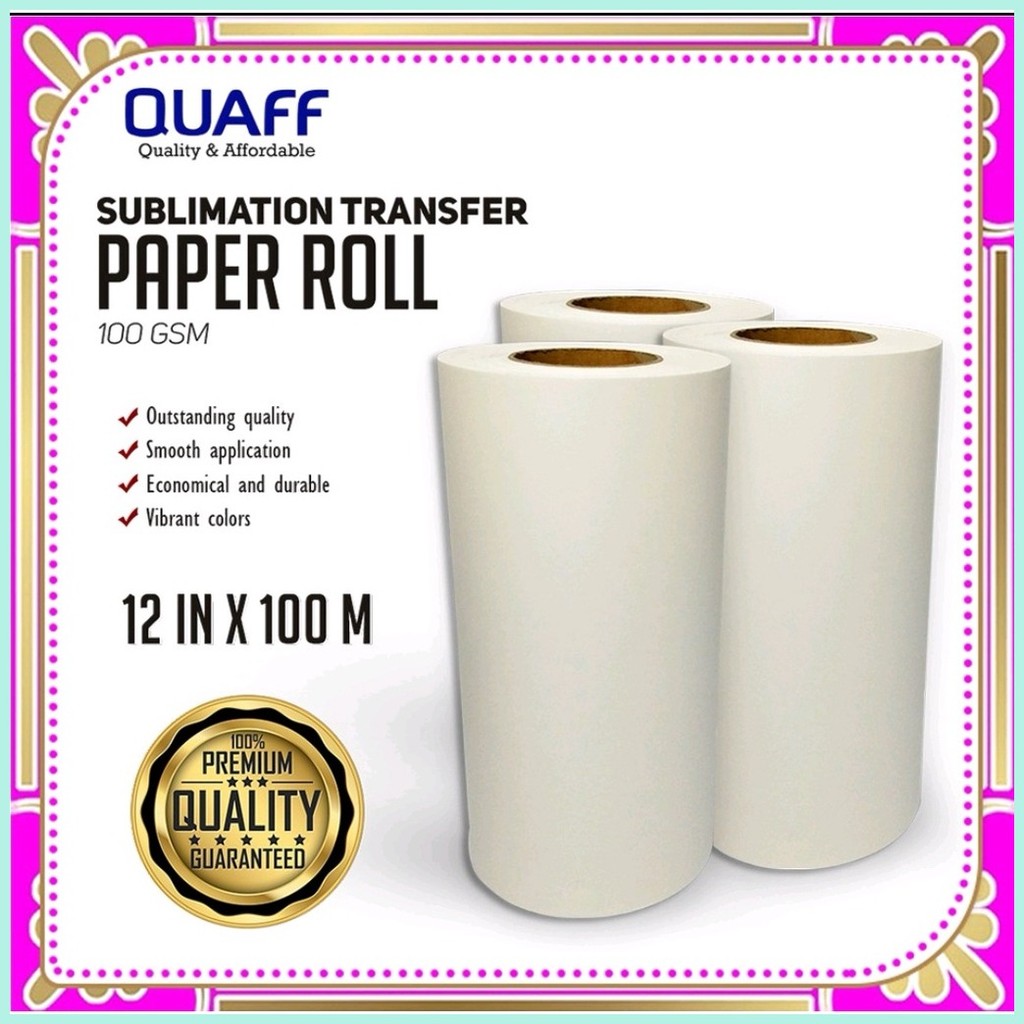QUAFF Sublimation Transfer Paper Roll 100GSM Yellow (8.2 inches / 12 ...