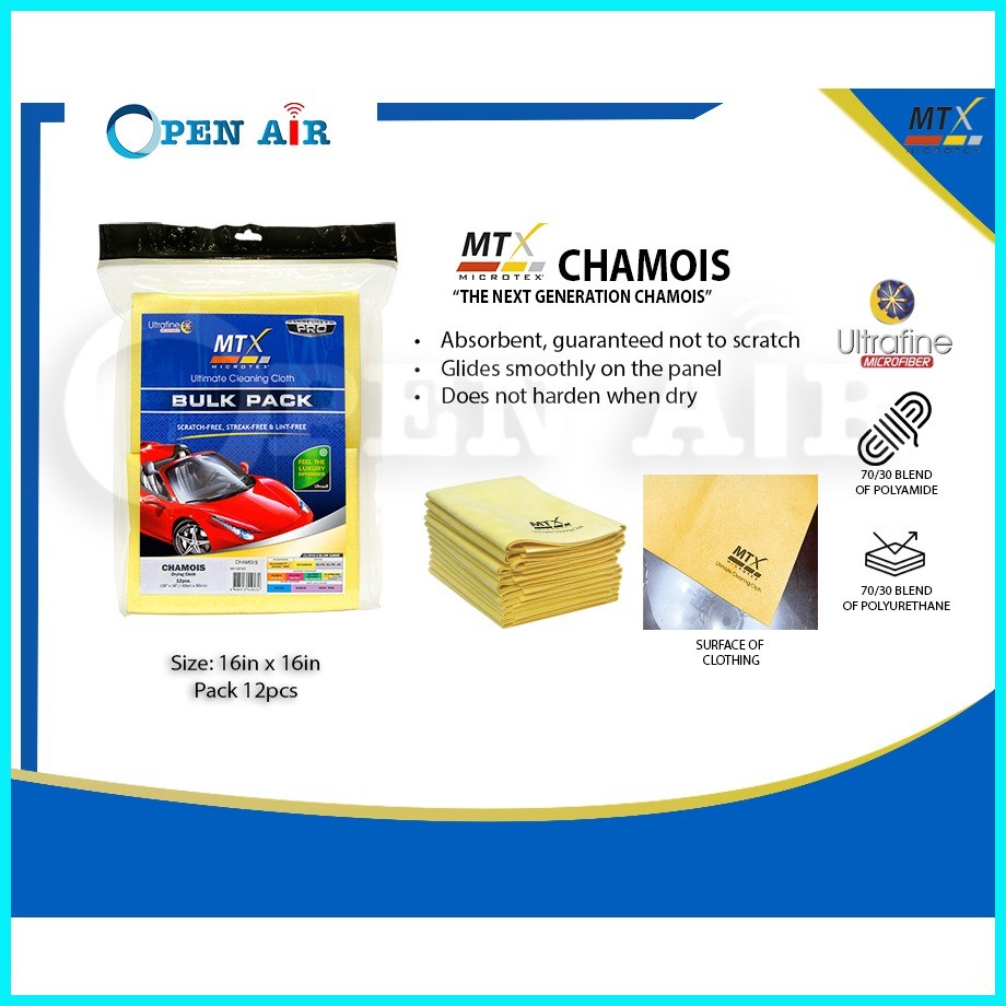 Microtex Chamois Cleaning Cloth for Drying in Bulk Pack (12pcs per pack ...