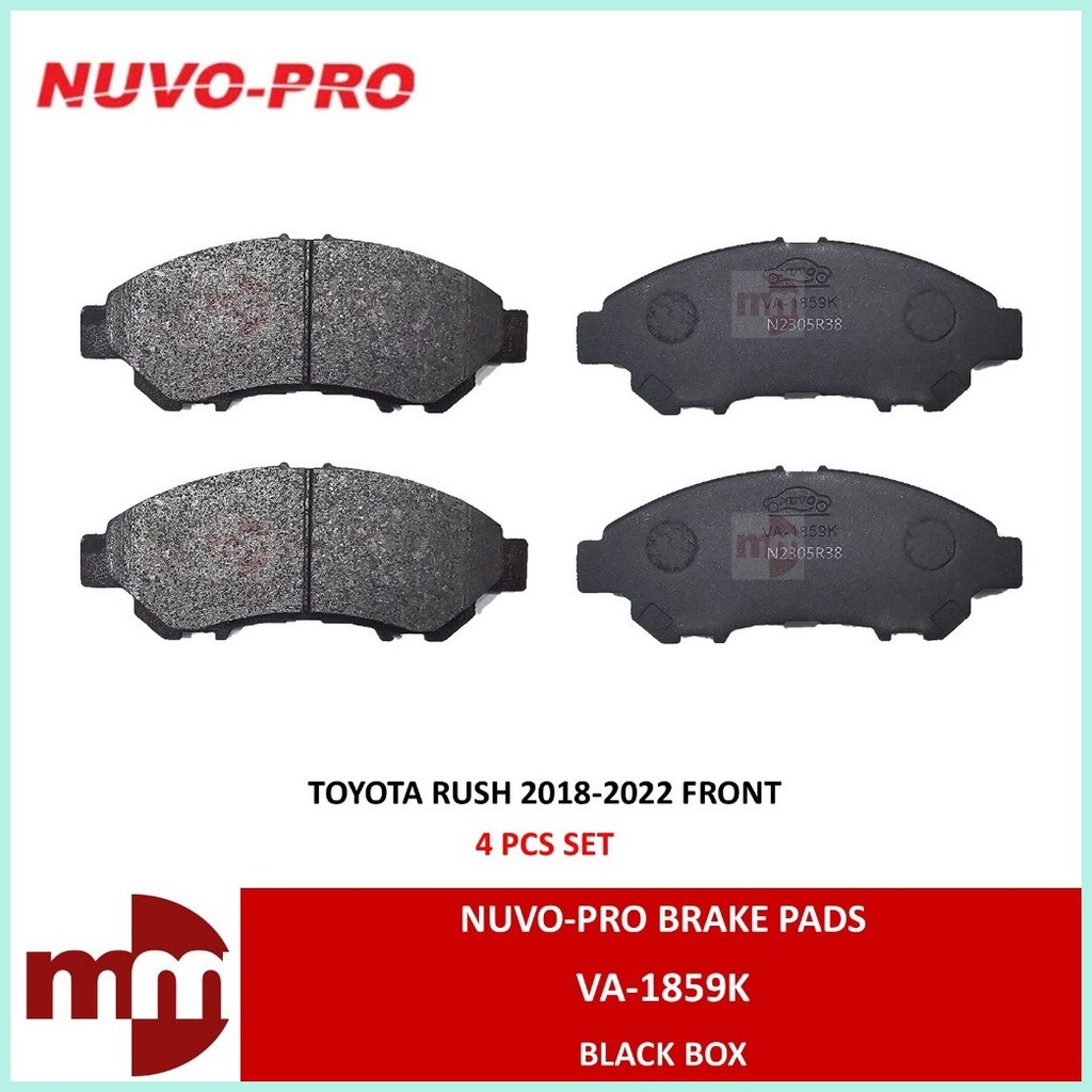 NUVO PRO Brake Pads for TOYOTA RUSH 2018-2022 Front VA-1859K (4PCS SET ...