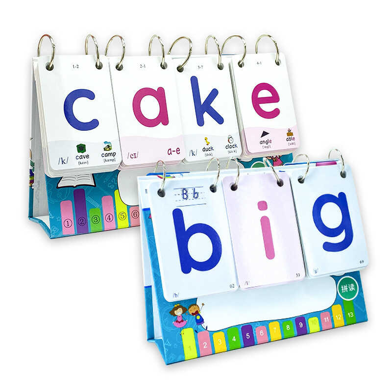 CVC Desk Calendar Word Coil Flip Cards Teaching Aids English Phonics ...