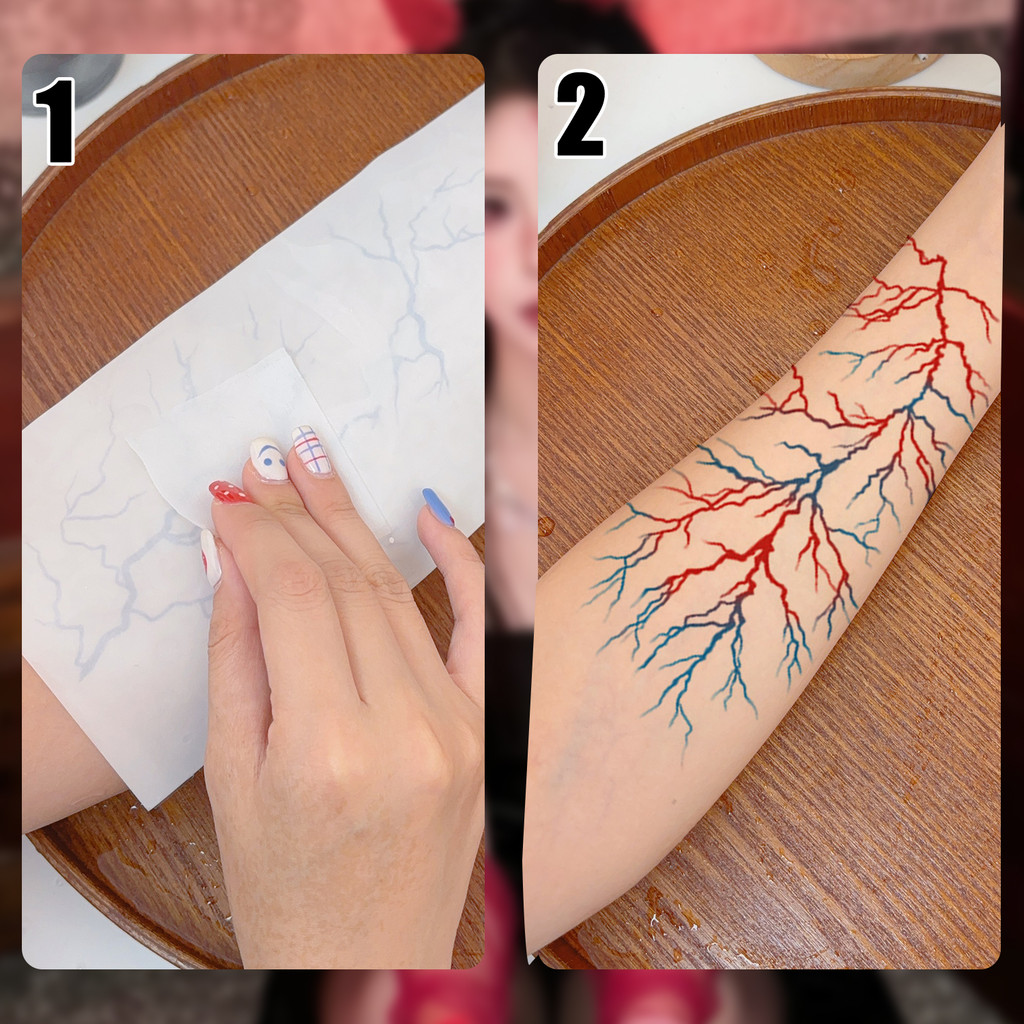 Gothic Vascular Blood Tattoo Stickers - Realistic Horror Fake Tattoos ...