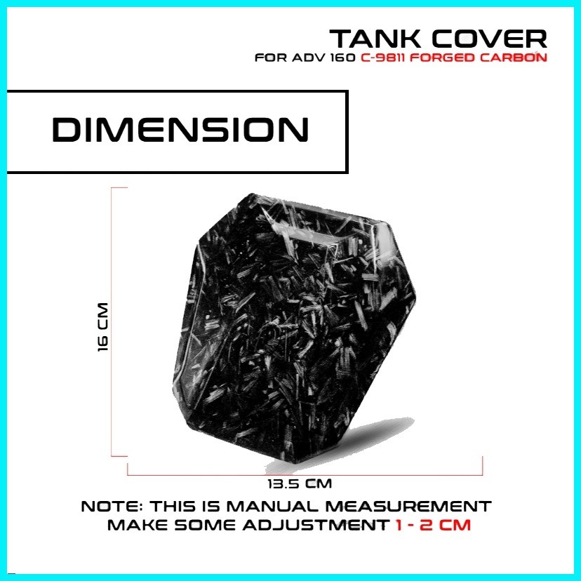 HONDA ADV 160 FUEL TANK COVER/GAS TANK COVER GLOSSY HYDRO DIP FORGED ...