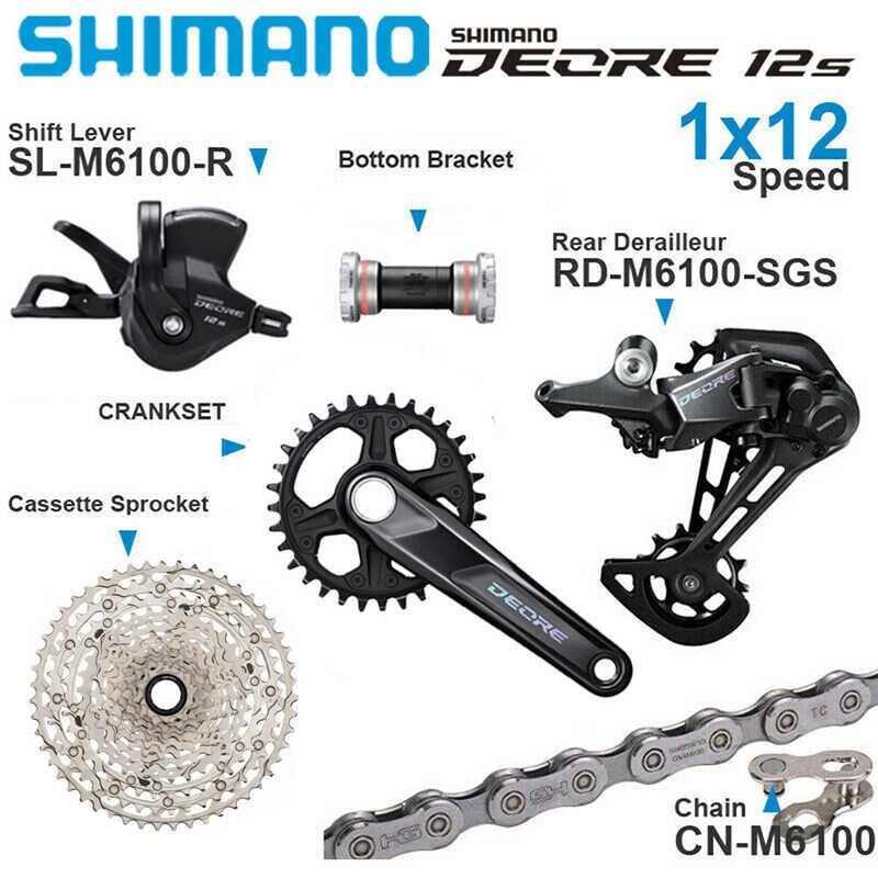 29 M8100 SHIMANO DEORE Groupset 12 Speed MTB FC M510 M6120 M7100 Crankset M6100 Right Shif ...