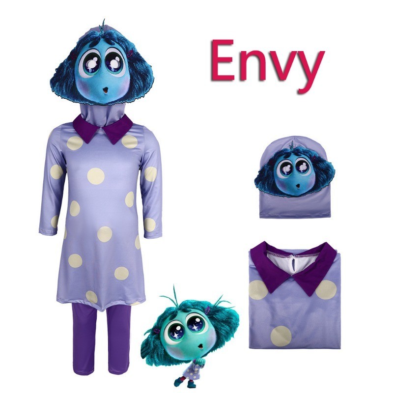 Inside Out 2 Anxiety Role Play Costumes Halloween Costume for Kids Girl ...
