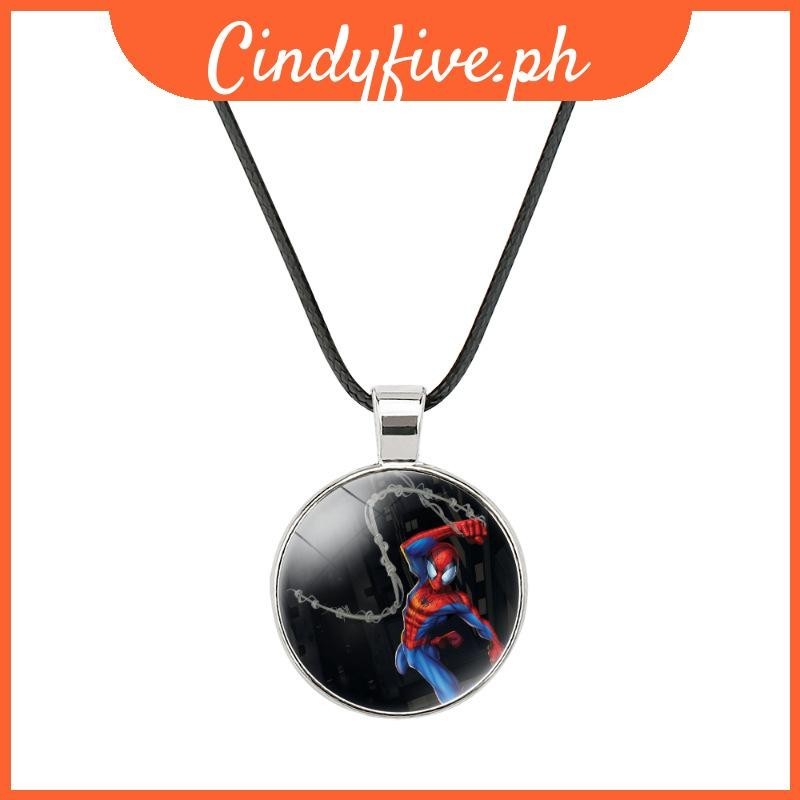 Spiderman Time Marvel Stone Necklace Cartoon Pendant Cord Wax Soft ...