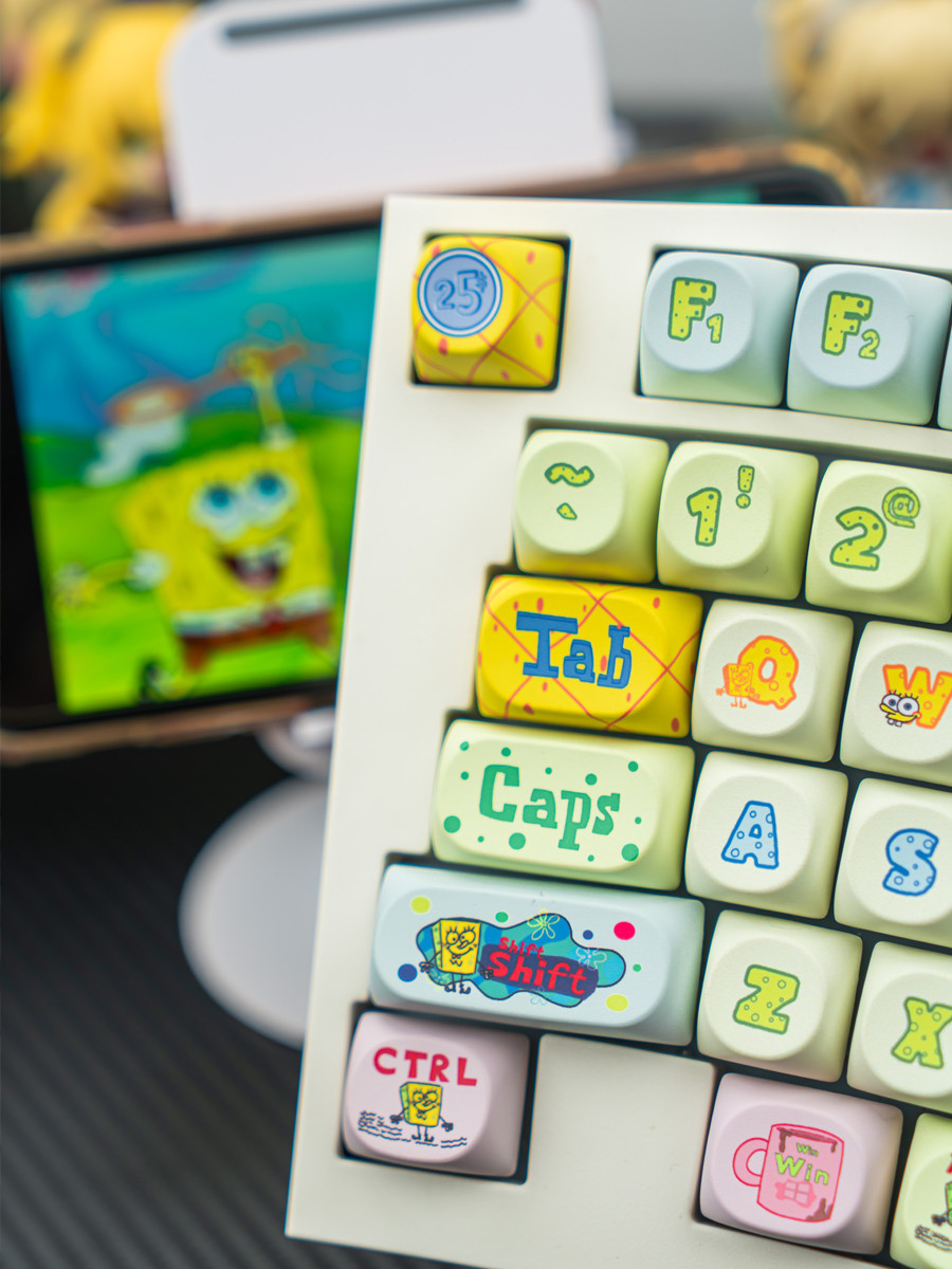SpongeBob SquarePants Keycap SO/Cherry Profile PBT Five-sided Dye ...
