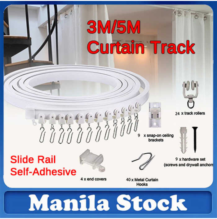 3M/5M Flexible Ceiling Curtain Rail Track Bendable Window Rod Rail ...