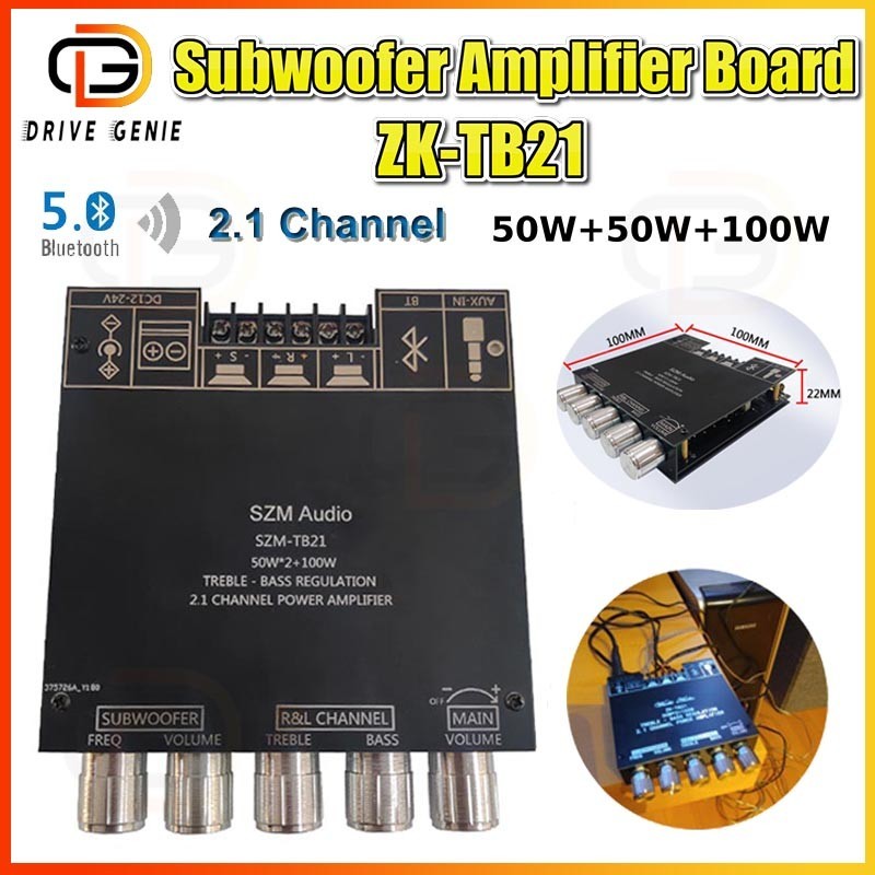 ZK-TB21 TPA3116D2 Bluetooth 5.0 Subwoofer Amplifier Board 50WX2+100W 2. ...