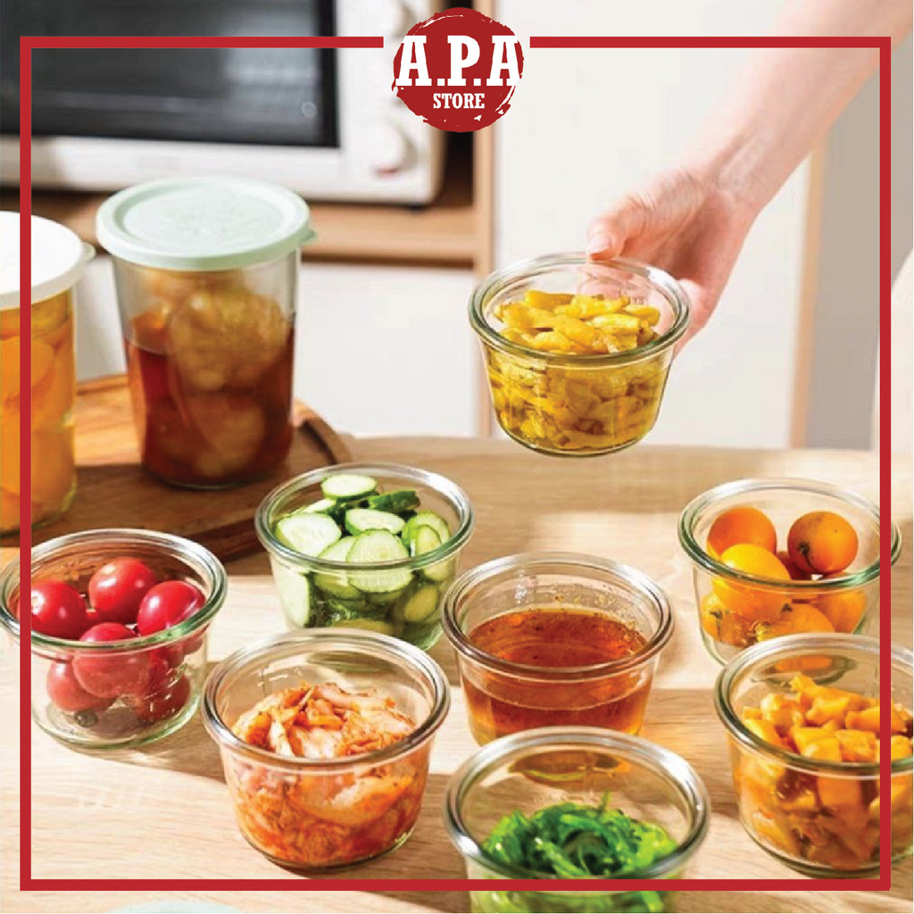 APA Mini Colorful Modern Spice Glass Jar Food Storage Lid Airtight ...