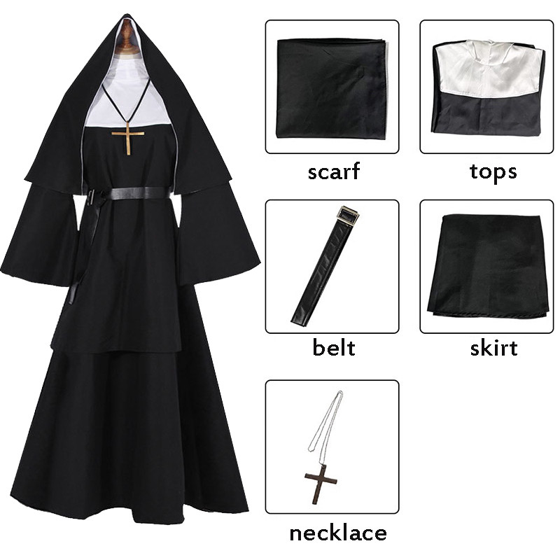§ Nun Horror Films Cosplay Necklace Cross Ghost The Conjuring Black ...