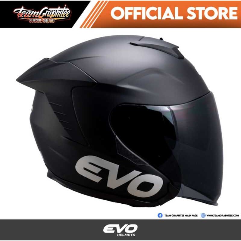 EVO Rx-5 MATTE BLACK (Smoke Lens) HALF FACE DUAL VISOR HELMET WITH FREE ...