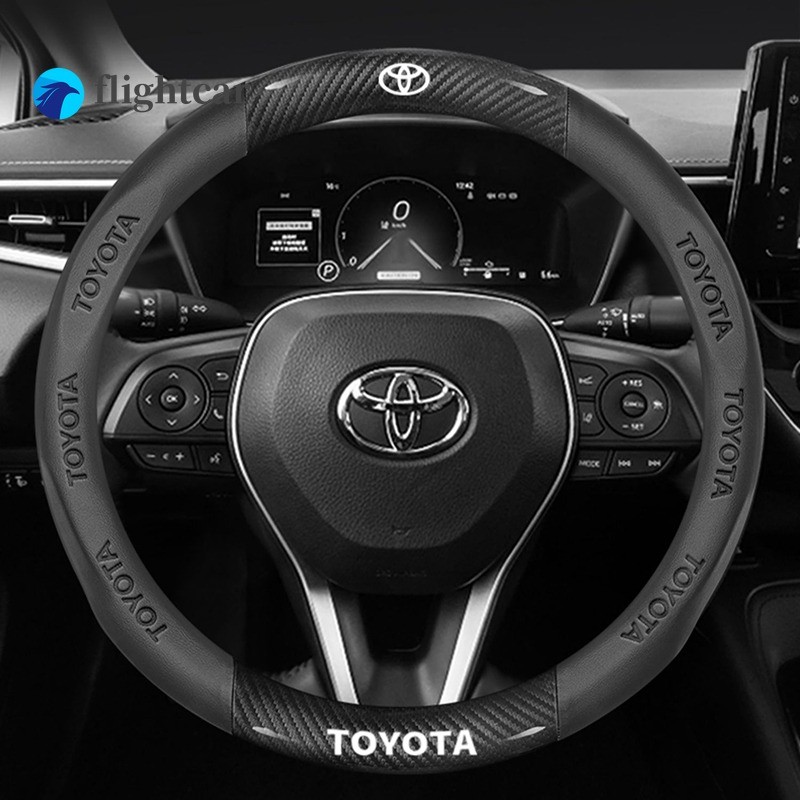 6D Carbon Fiber Leather Steering Wheel Cover For Toyota Vios Hilux ...