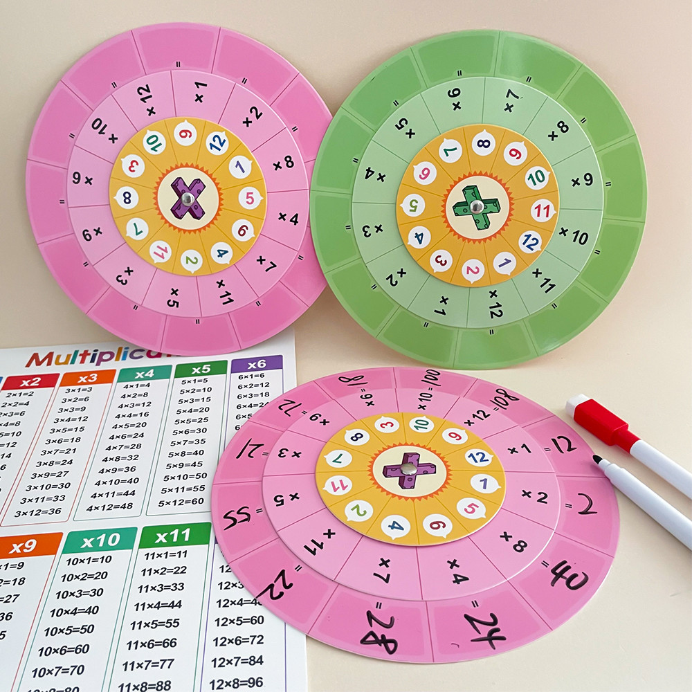 1-12 Multiplication Training Turntable Spinner for Kids Children Number Round Multiplication ...