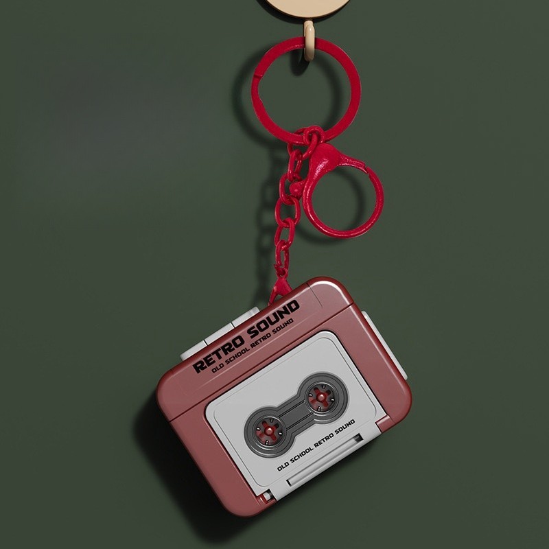 Dualswish New Retro Tape Recorder Couple Gift Keychain Mini Recording ...