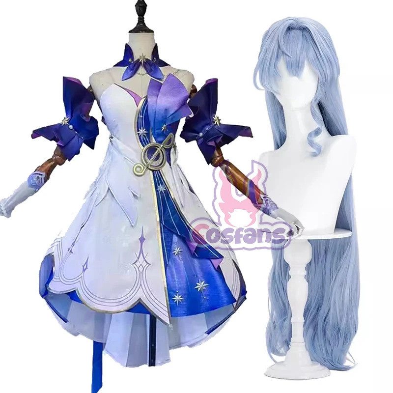 § Robin Cosplay Costume Dress Honkai Star Rail Uniform Wings Headwear ...