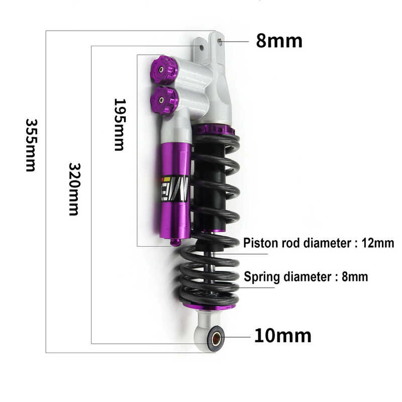 ZXH Universal 320Mm Motorcycle Rear Adjust Damping Shock Absorber Para ...
