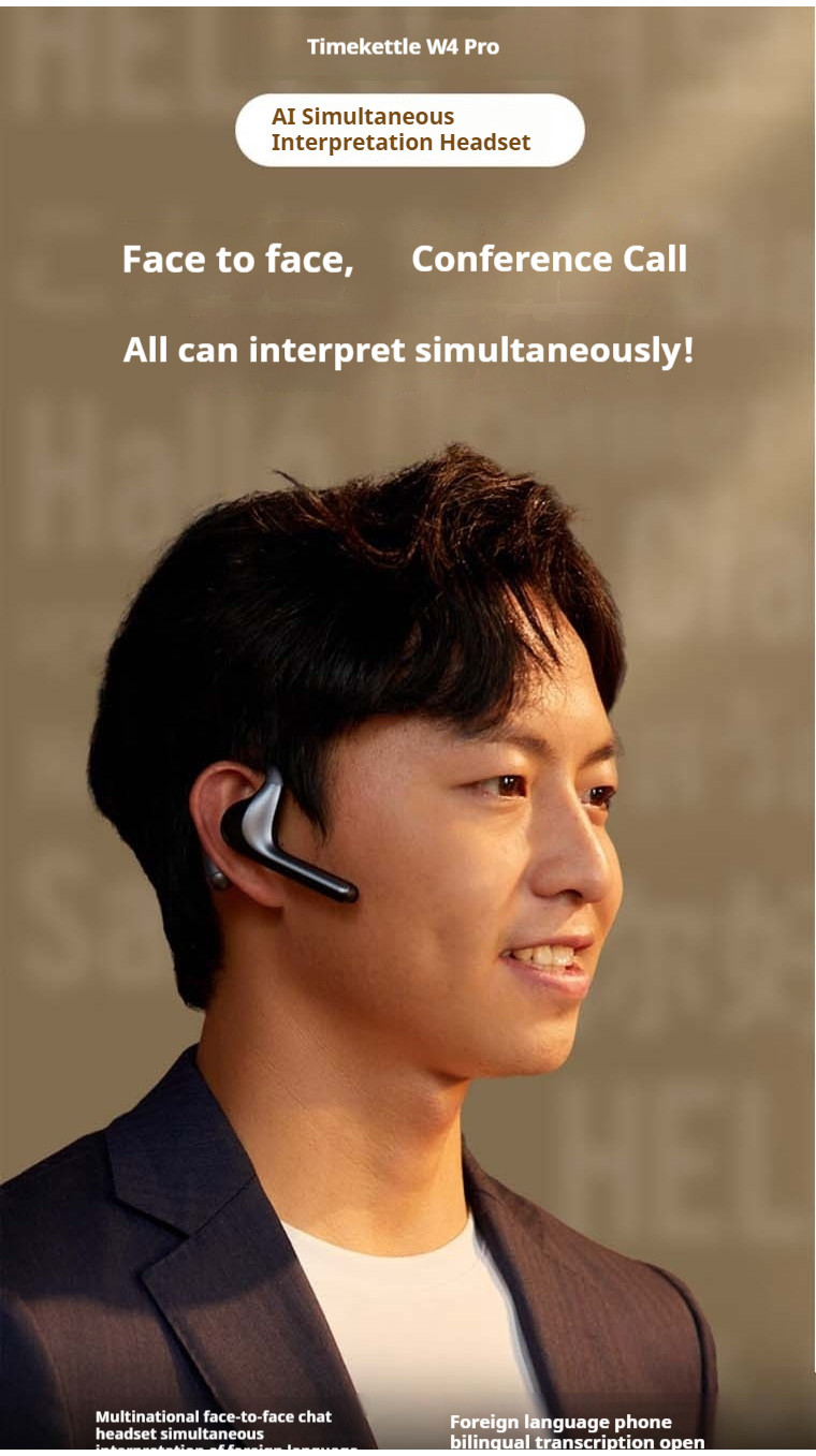 Timekettle W4 Pro Simultaneous Translation Headset Simultaneous Real-time Conversation Audio and ...