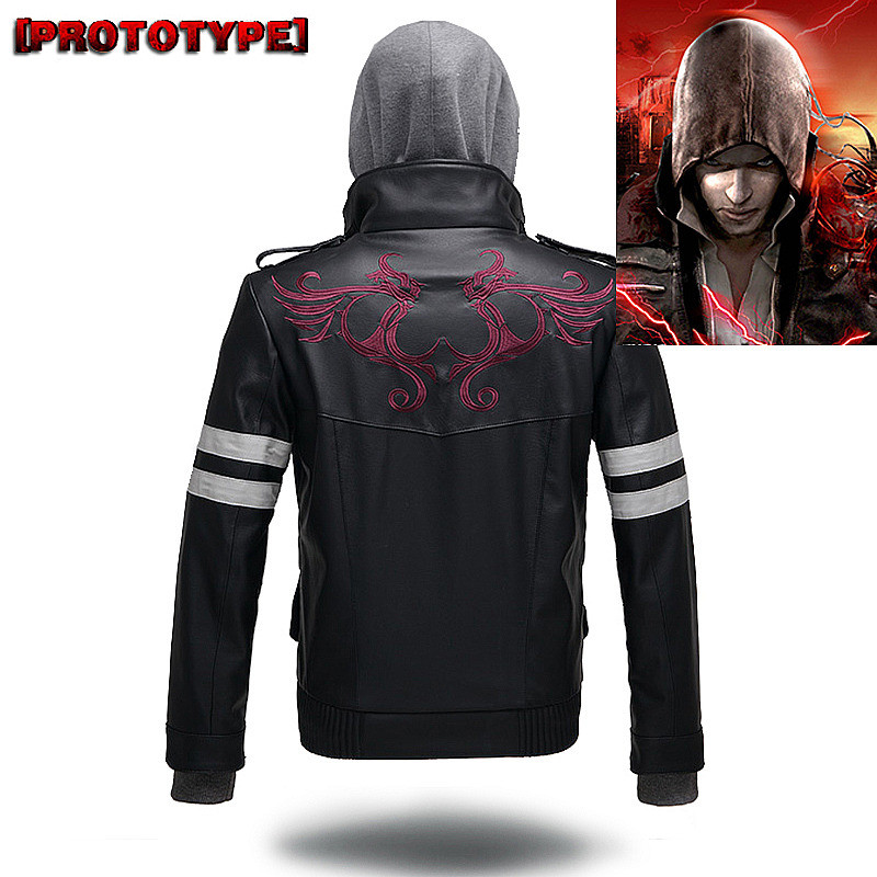 § New Prototype Alex Mercer Cosplay Costume Embroidered Jacket PU ...