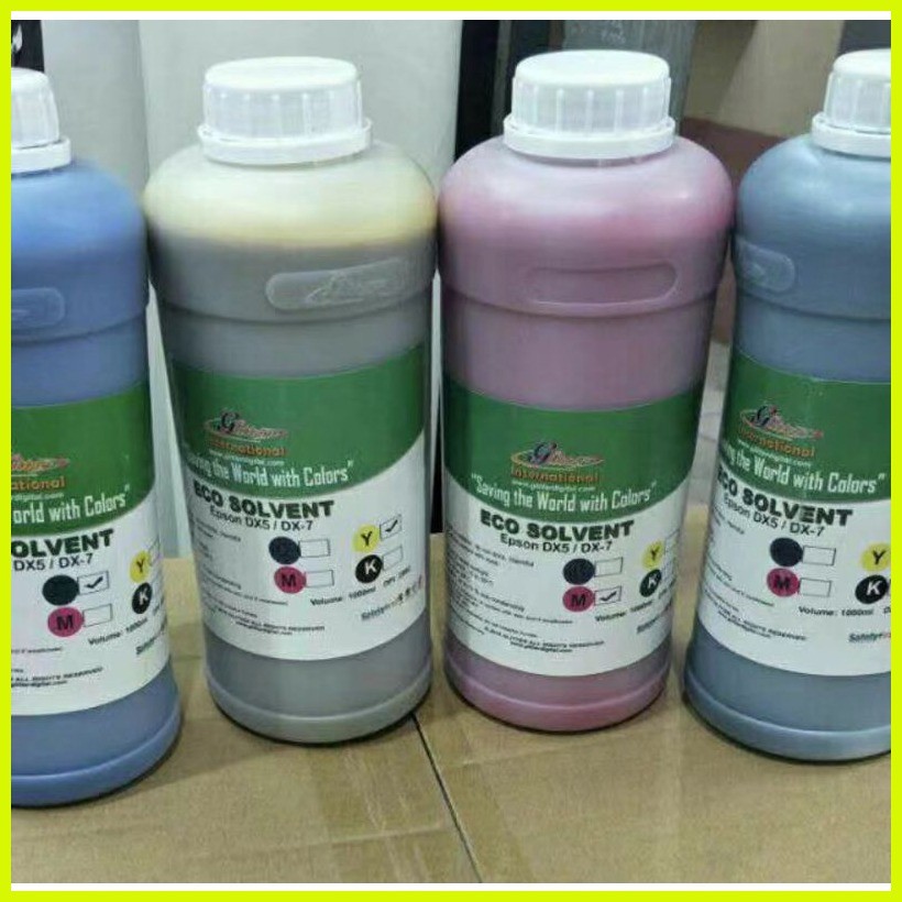 ๑ ☑ 0GLITTER ECO SOLVENT INK AND CLEANING SOLUTION FOR L1300 DX7 DX5 ...
