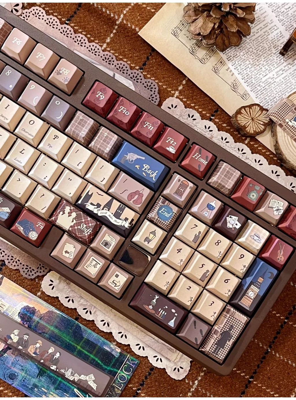 Sherlock Holmes Keycap Cherry/SO Profile 137 Keys PBT Five-sided Dye ...
