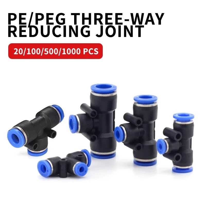 PE Pneumatic Fittings Quick Air Tube Connectors High Pressure Push In ...