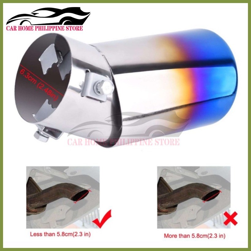 ♈ Universal Car Exhaust Muffler Stainless Steel Car Exhaust Tail Tip ...