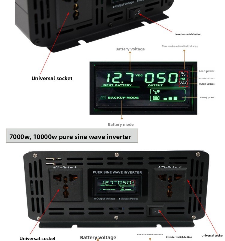 Non-crystalline Pure Sine Wave Shell Core Solar Inverter 4000W 6000W ...