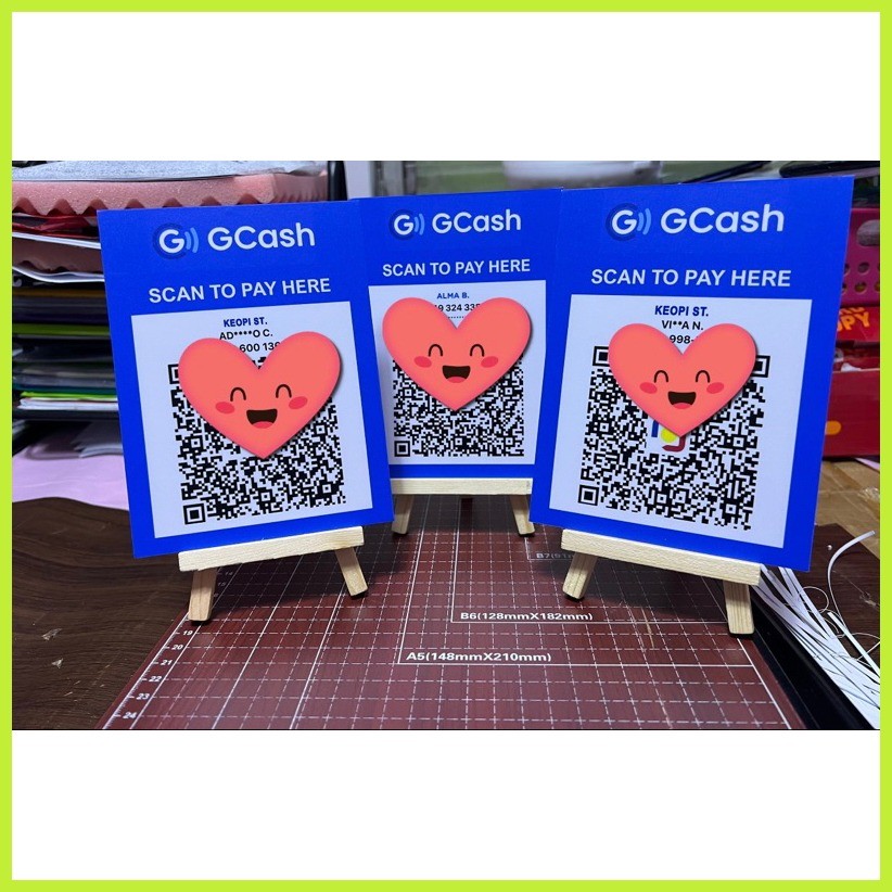 ♻ ╮ GCASH QR CODE ON SINTRA BOARD WITH OR WITHOUT WOODEN STAND | Shopee ...