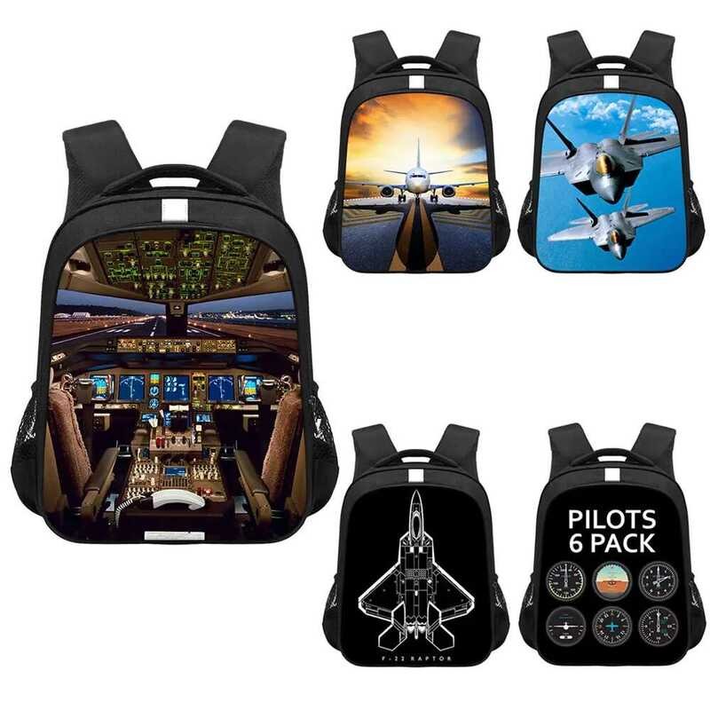 6 Pilots Pack Flight Simulator Backpack Fighter Plane Rucksack Children ...