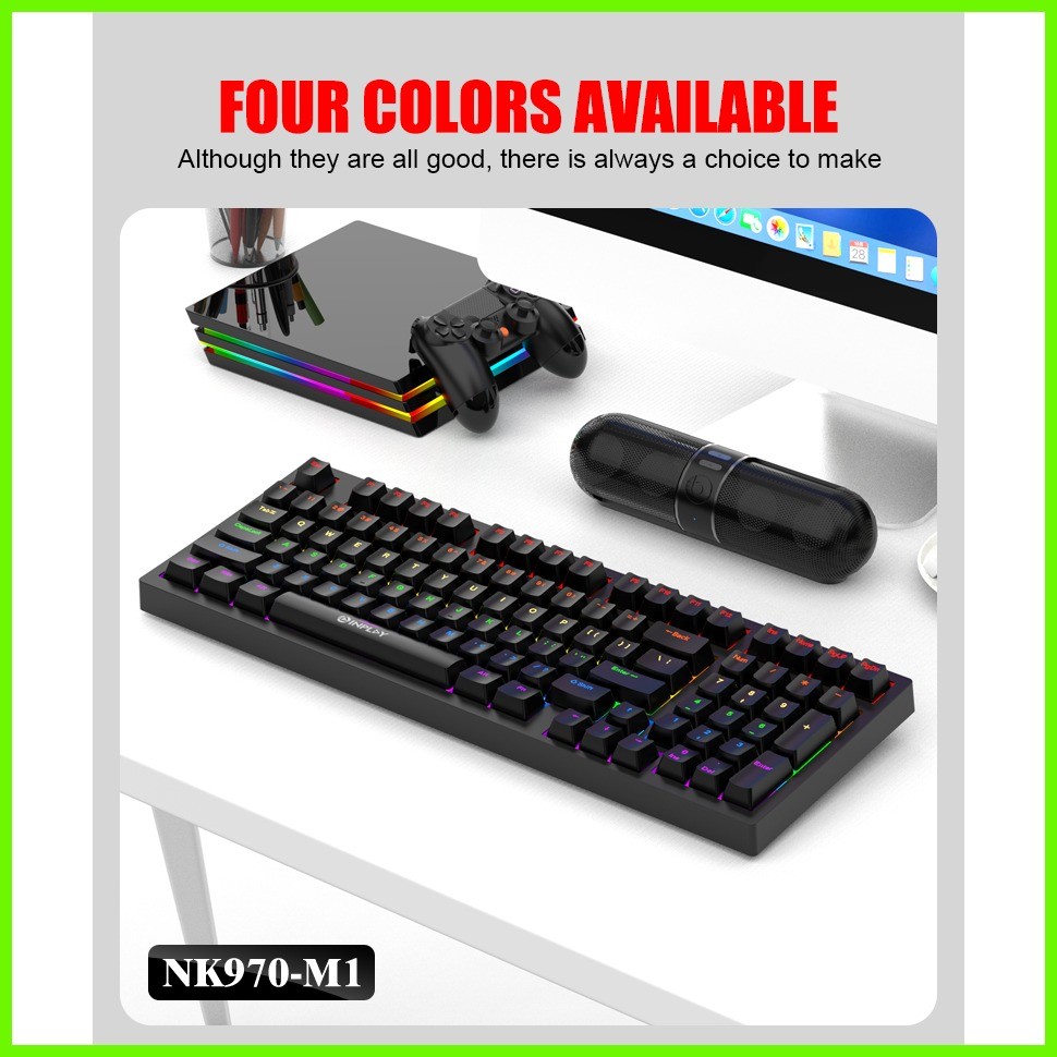 ♀ Inplay 97 Keys Mechanical Keyboard Hot Swappable Red Switch RGB Wired ...