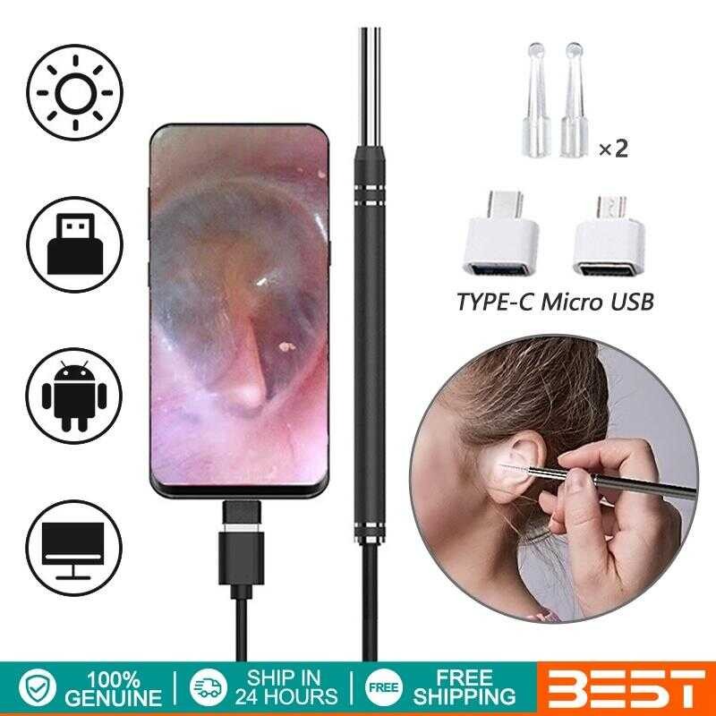 Ear Cleaning Endoscope HD Otoscope Wax Cleaner Remover With Camera 3In1 ...