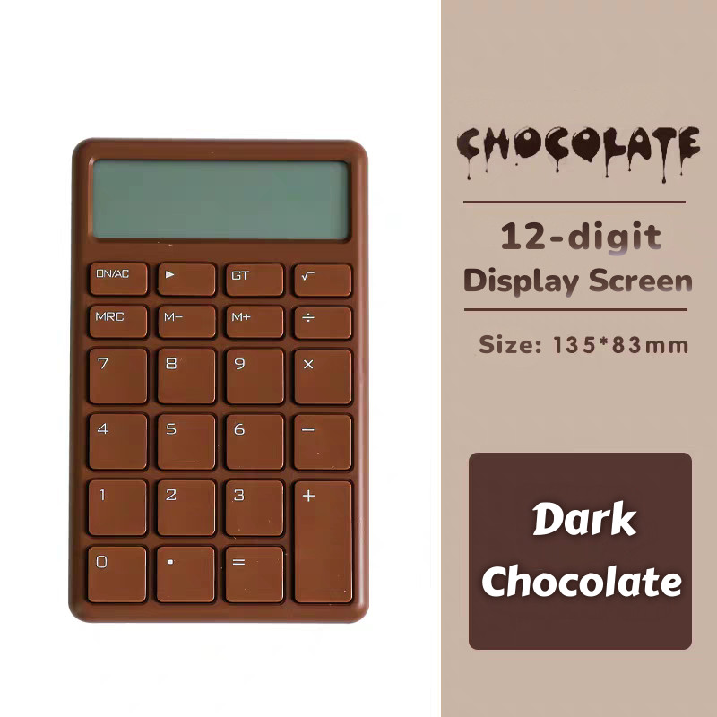 12 Digit Calculator Chocolate Series Elegant Basic Calculator Big Size ...