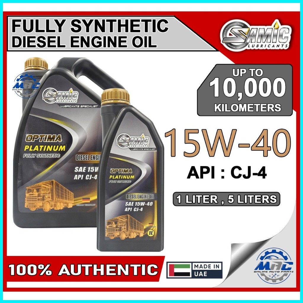 SAMIC OPTIMA PLATINUM 15W40 FULLY SYNTHETIC DIESEL ENGINE OIL API CJ-4 ...