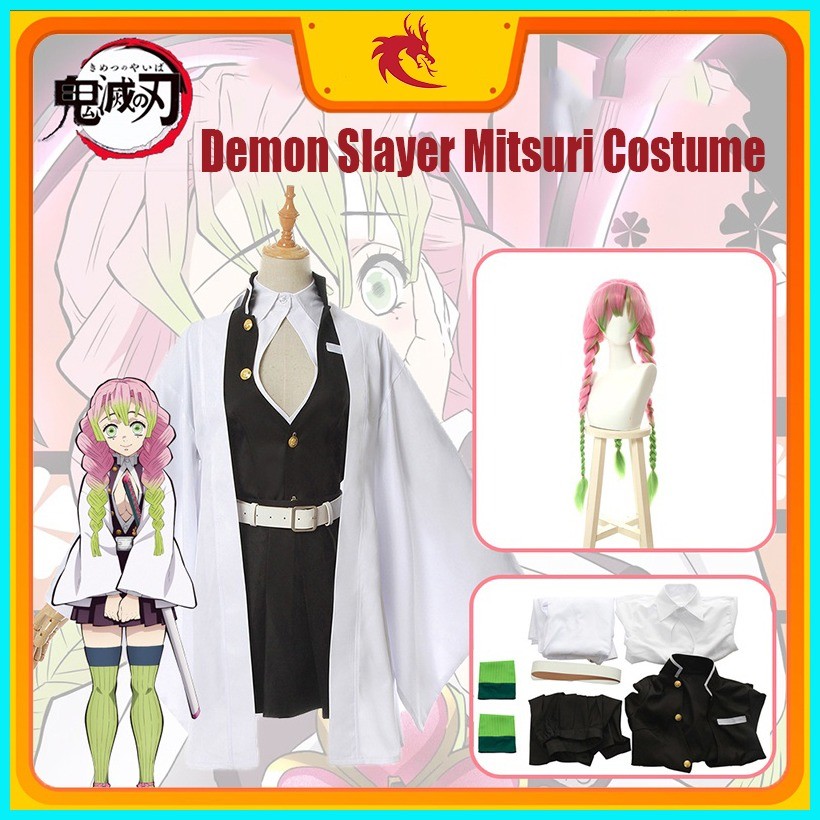 Anime Demon Slayer Mitsuri Cosplay Costume Kimetsu No Yaiba Tokitou ...