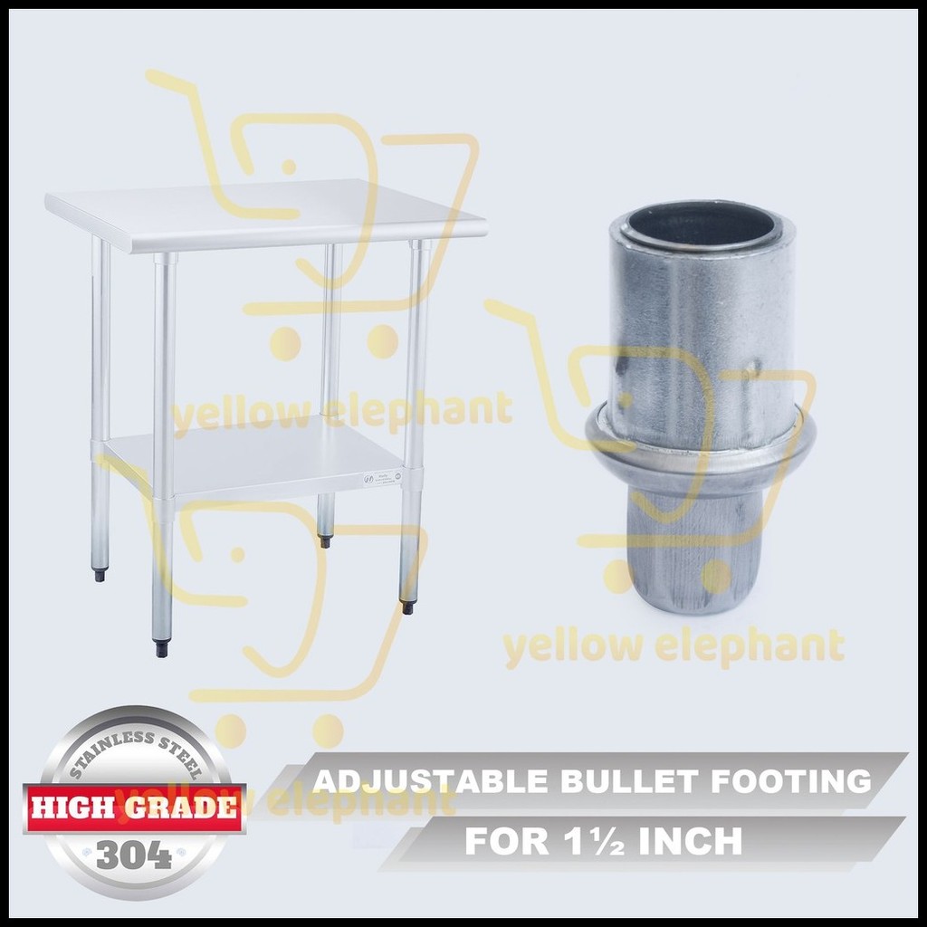 Stainless Steel 304 Bullet Footing 1 1/2 Inch Adjustable Table Legs ...